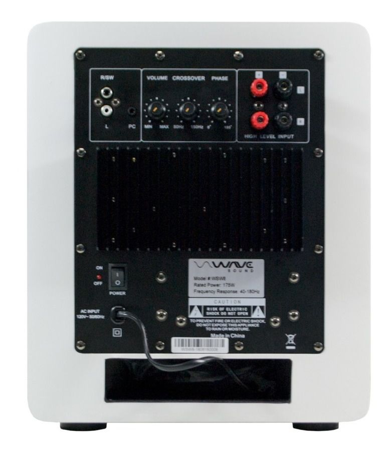 Subwoofer Ativo 8 Polegadas Wave 8 WSW8 175 Watts Branco - ELETROHALEN ...