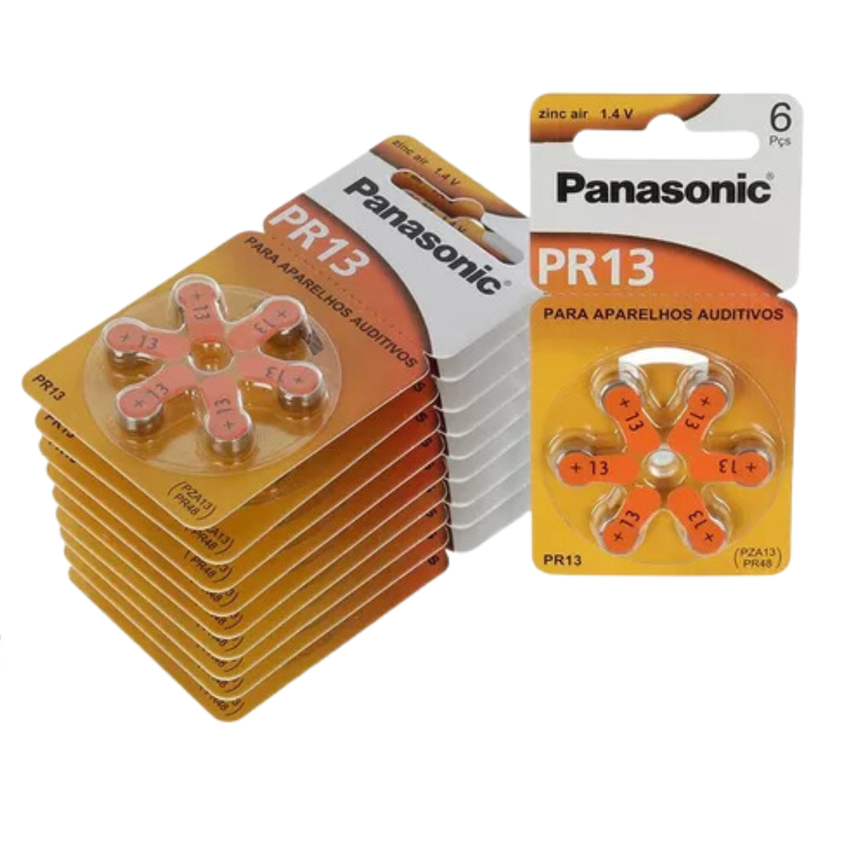 Bateria Pilha Auditiva Panasonic PR13 1.4V c/ 6 Unid - Brasvarejo | Controles Remotos ...