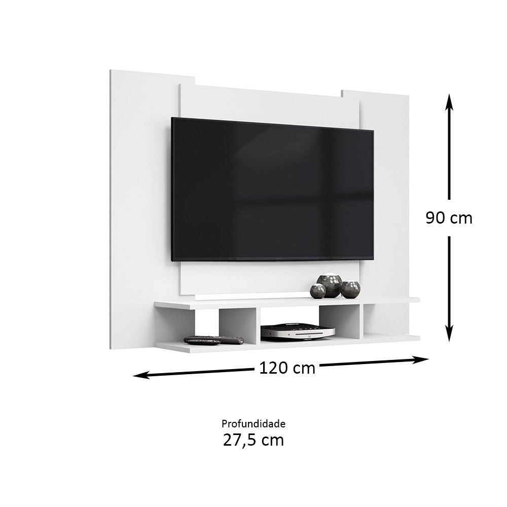 Painel para Tv Até 50" Ej 1 Prateleira 3 Nichos Branco - Ej Móveis ...