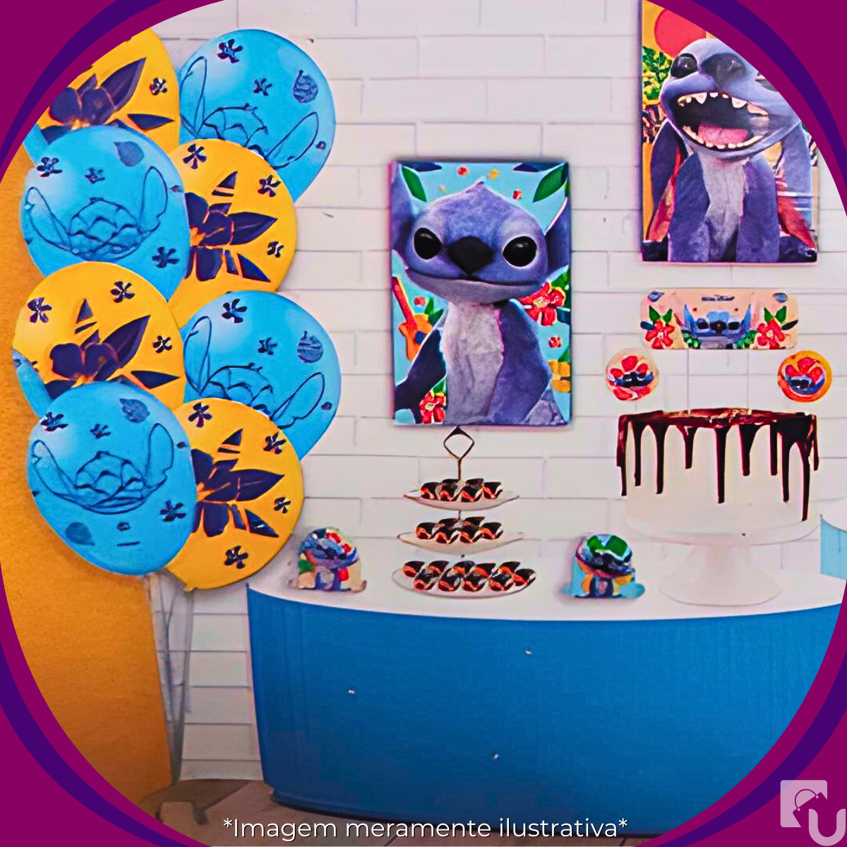 Balão Decorativo Bexiga Temática Lilo e Stitch Live Action Aniversário ...
