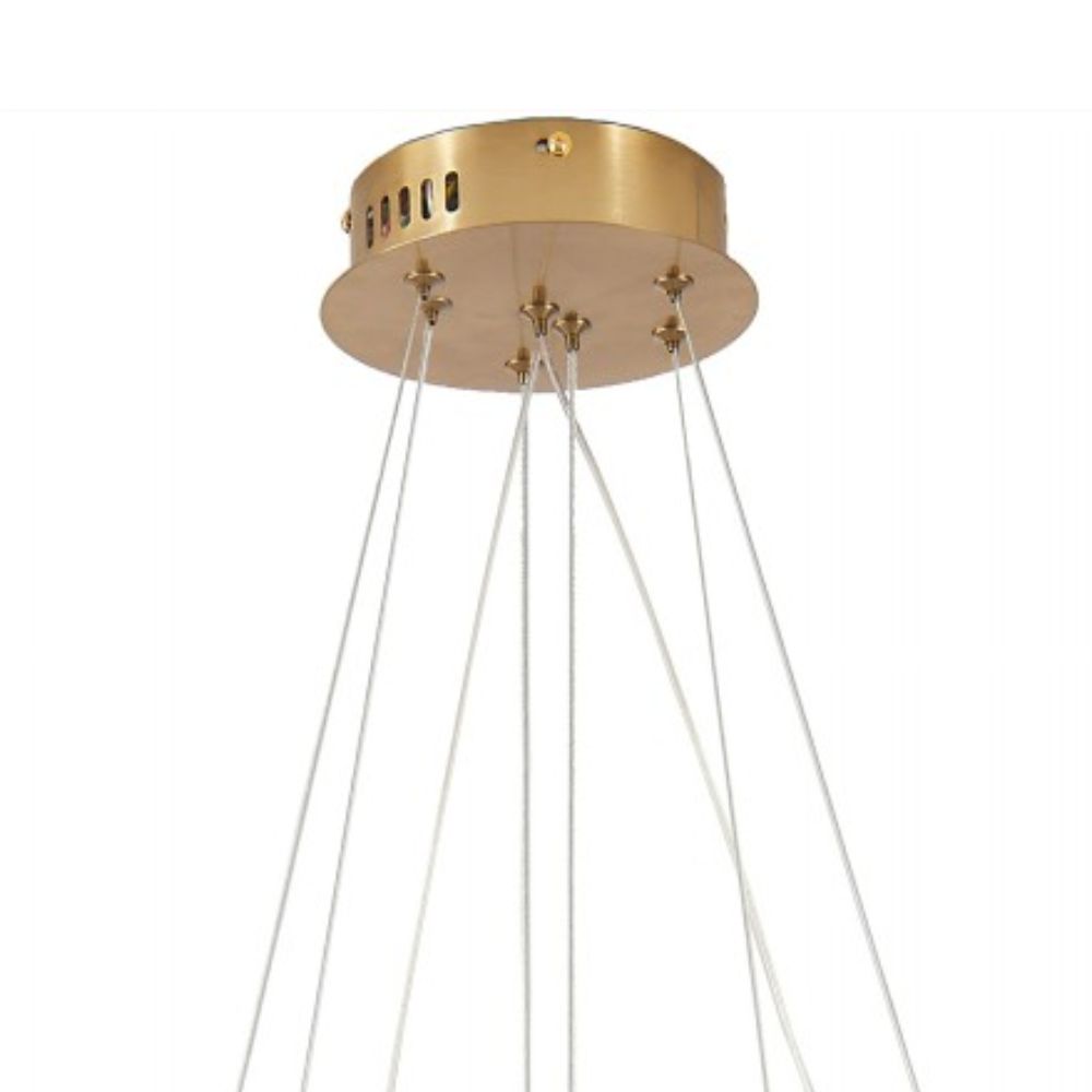 Pendente Domino Led 3000K 80W 6400lm Ø80cm Metal e Cristal Dourado ...