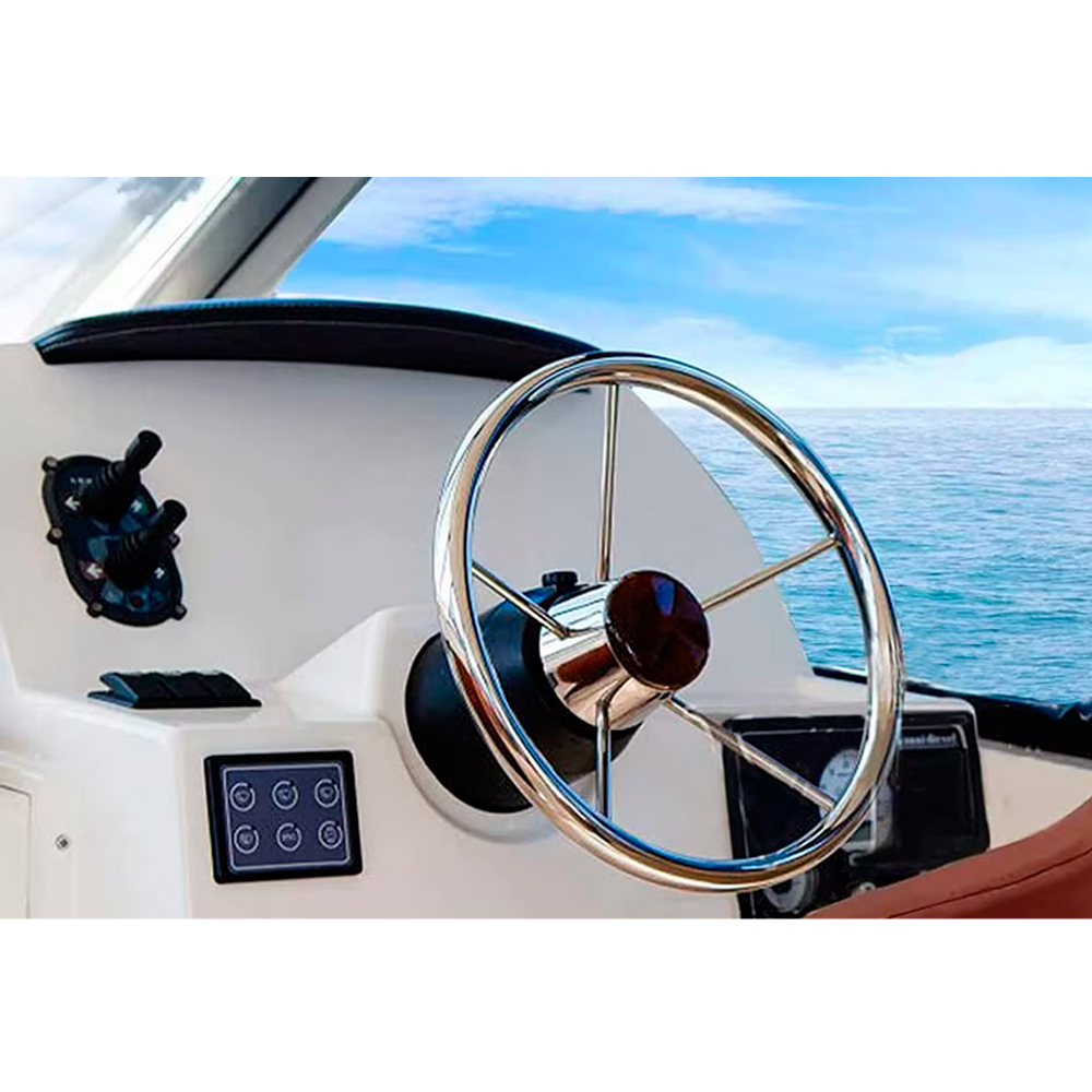 Volante Náutico Aço Inox Universal 457 mm Para Barco Lancha - Tiburon ...