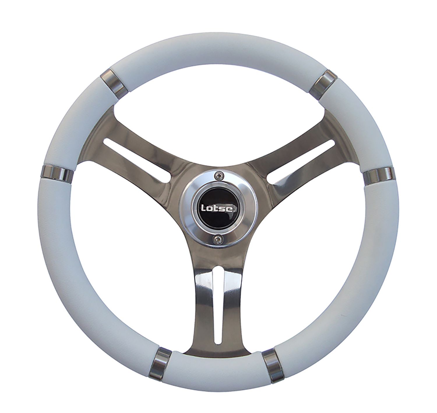 Volante Lotse H2O Aço Inox 355mm Náutico P/ Barco Lancha - Tiburon Náutica