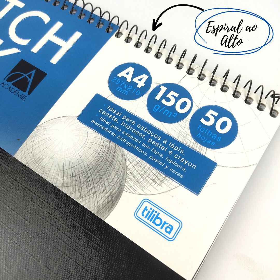Caderno Sketch book Essential Tilibra 150g/m² 50fls - papmoderna