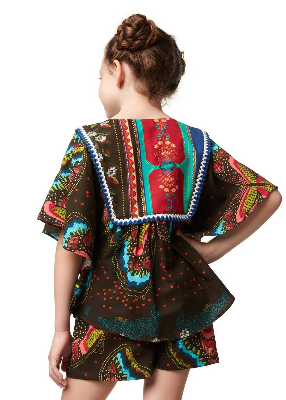 Conjunto Shorts E Bata Borboletário Teen - CamuCamu - Moda Infantil