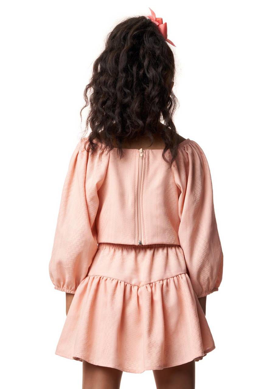 Conjunto Shorts Saia E Top Pêssego Teen - CamuCamu - Moda Infantil