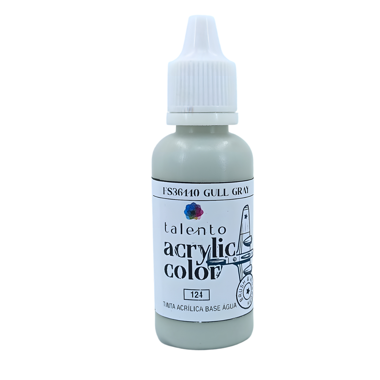 ACRYLIC COLOR 124 FS36440 GULL GRAY 20ML UND - TalentoArtes