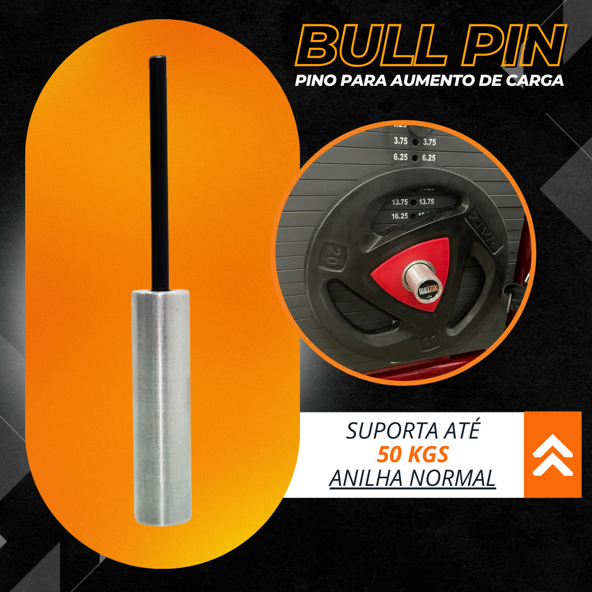Pino Aumento Carga Anilha Até 50kgs Peso Extra Musculação - Bulldozer