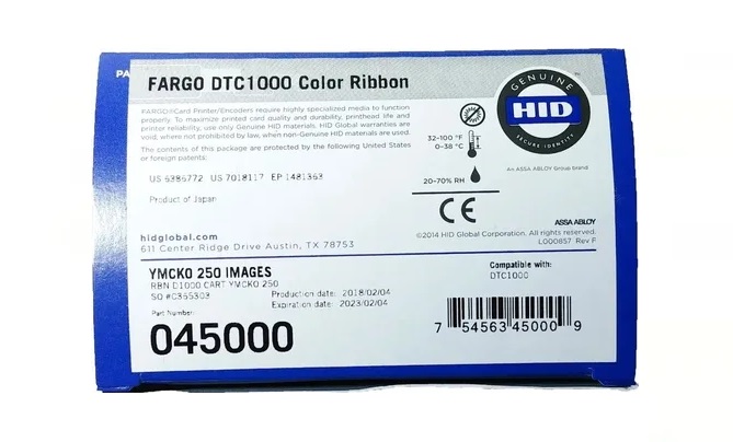 Ribbon Fargo Color 45000 P/ DTC1250e - 250 Impressões - Loja de ...