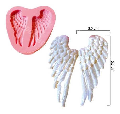 Molde De Silicone: Asa de Anjo - 5,5 x 2,5 cm | Palácio dos Moldes ...