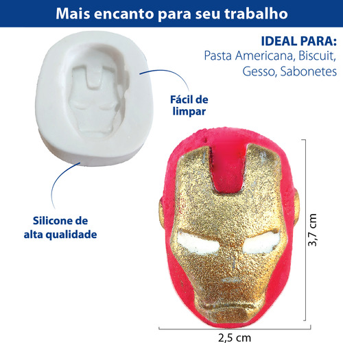 Molde De Silicone: Cabeça Homem de Ferro | Palácio dos Moldes - Palácio ...