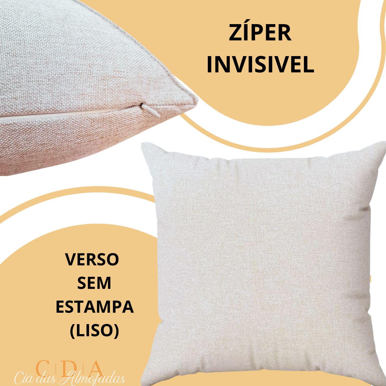 CAPA ALMOFADA LINHO PALMEIRA LEQUE 45x45 - Cia das Almofadas