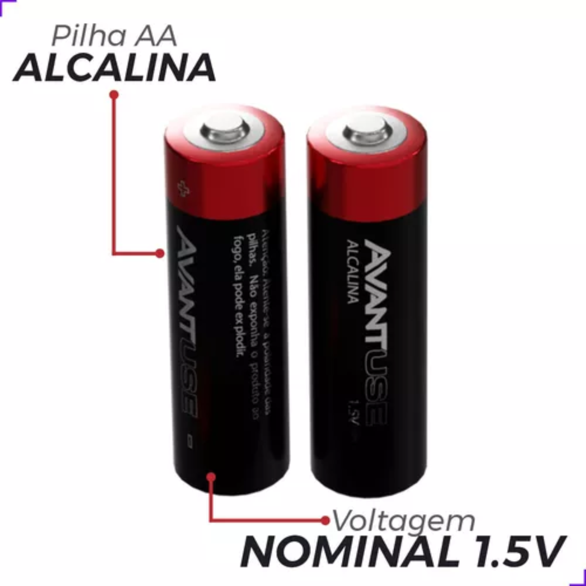 Kit Pilhas Alcalinas AA Pequena Com 02 Unidades 1.5v - Avant - atacadãodaspilhas