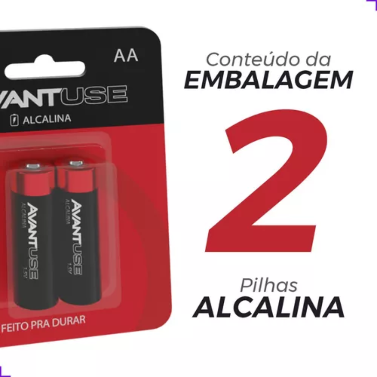 Kit Pilhas Alcalinas AA Pequena Com 02 Unidades 1.5v - Avant - atacadãodaspilhas