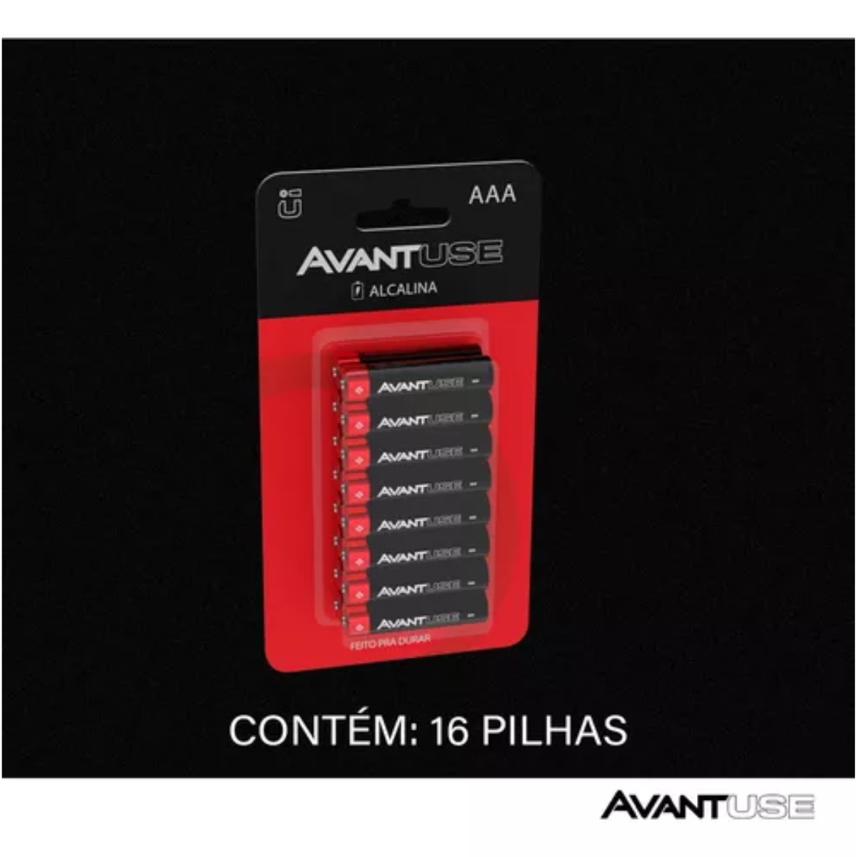 Kit Pilhas Alcalinas AAA Pequena Com 16 Unidades 1.5v Avant - atacadãodaspilhas