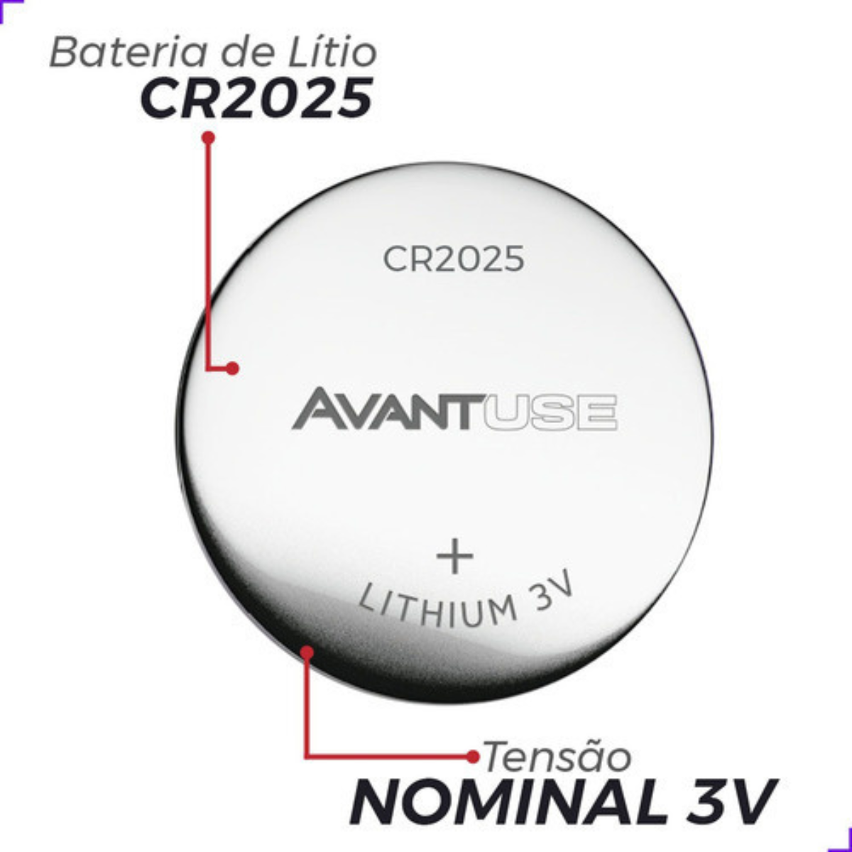 Kit 05 Bateria Cr2025 3.v Tipo Moeda Lítio Cartela - Avant - atacadãodaspilhas