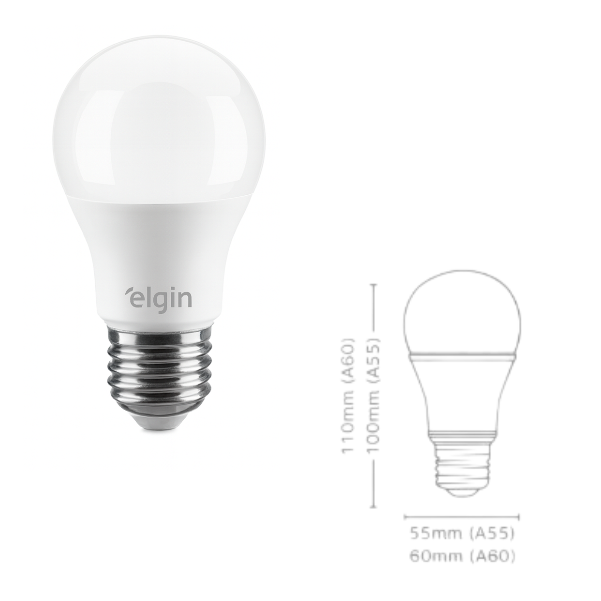 Lâmpada LED Bulbo 7W Branca Fria E27 6500K 540lm Bivolt Elgin ...