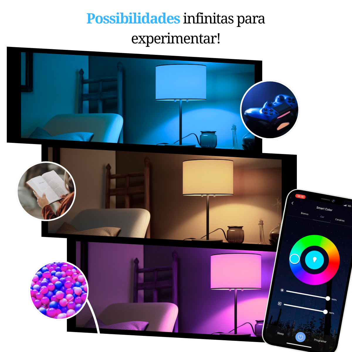 Lâmpada Smart LED Wi-Fi 20W RGB Bivolt Elgin – Controle por App e Alexa ...