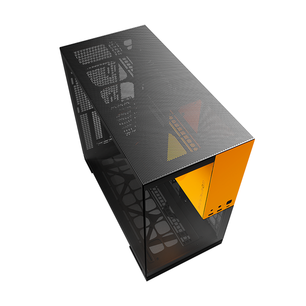 Gabinete Gamer Geometric Future Model 5 Com 5 Fans ARGB Preto e Amarelo ...