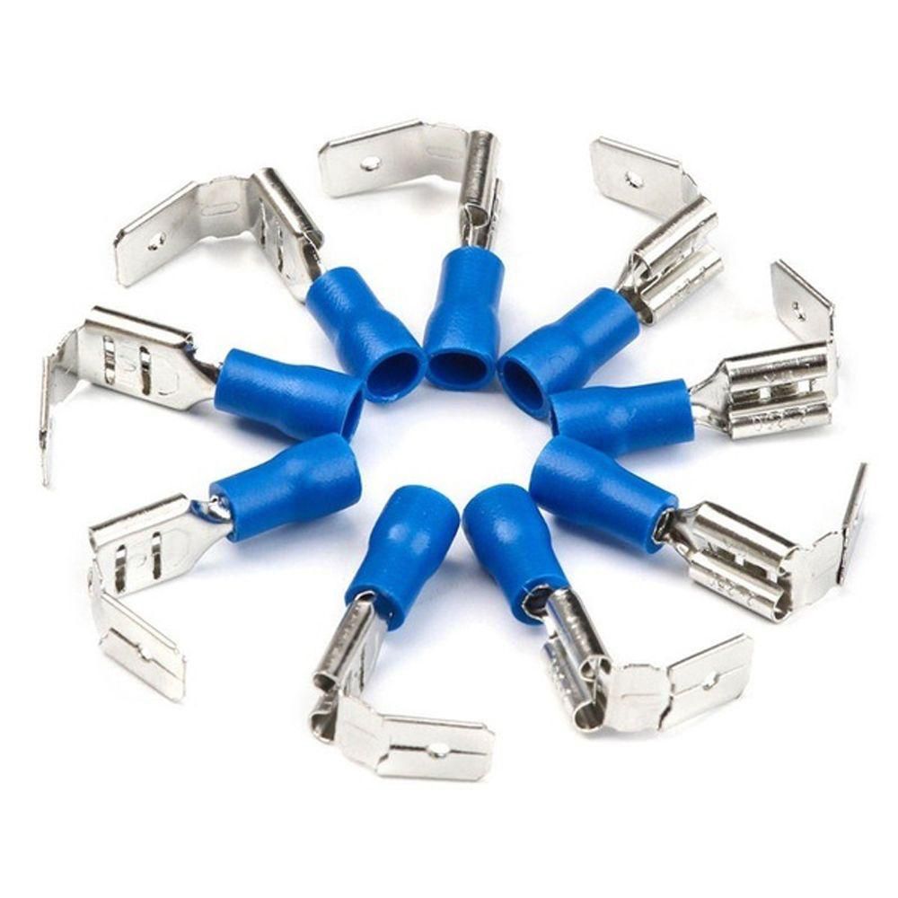 100 x Terminal Hermafrodita Macho Fêmea 1,5mm A 2,5mm - Azul - DMTI Shop