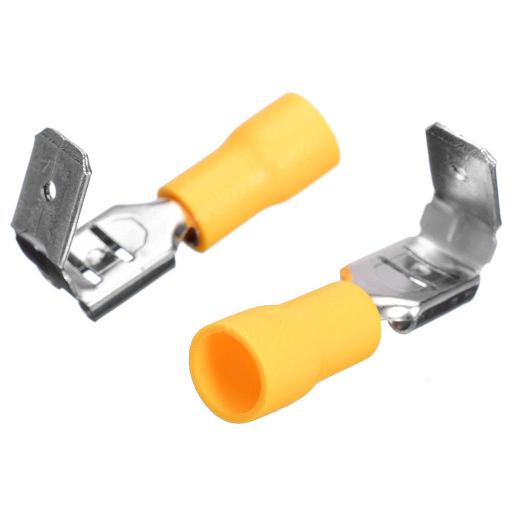 Terminal Hermafrodita Macho Fêmea 4mm A 6mm - Amarelo - DMTI Shop