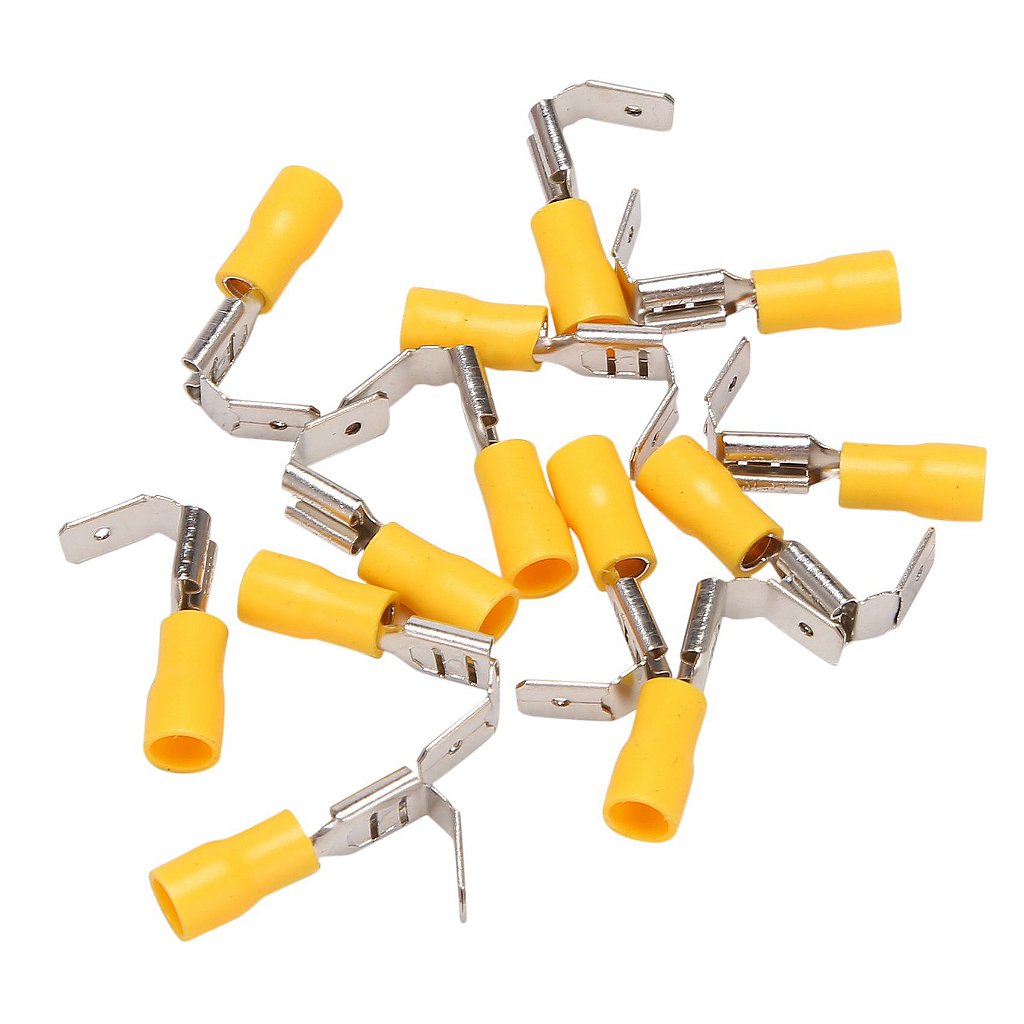 Terminal Hermafrodita Macho Fêmea 4mm A 6mm - Amarelo - DMTI Shop