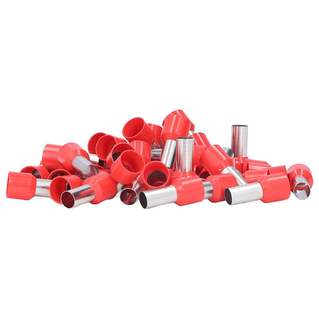 Terminal Tubular Ilhós 35mm x 16mm Pré Isolado - (Mult. 100un) - DMTI Shop