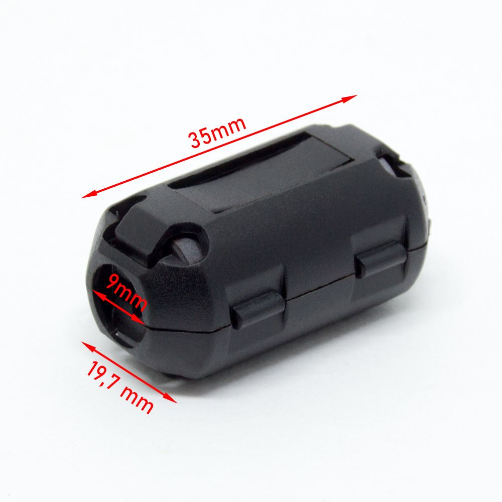 Núcleo Ferrite Supressor de Ruído EMI RFI Tipo Clamp 9mm - JSP Tech