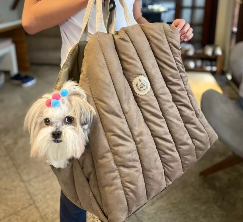 Bolsa Transporte Monaco Cinza 3 em 1 - São Pet - Boutique dos Bichos