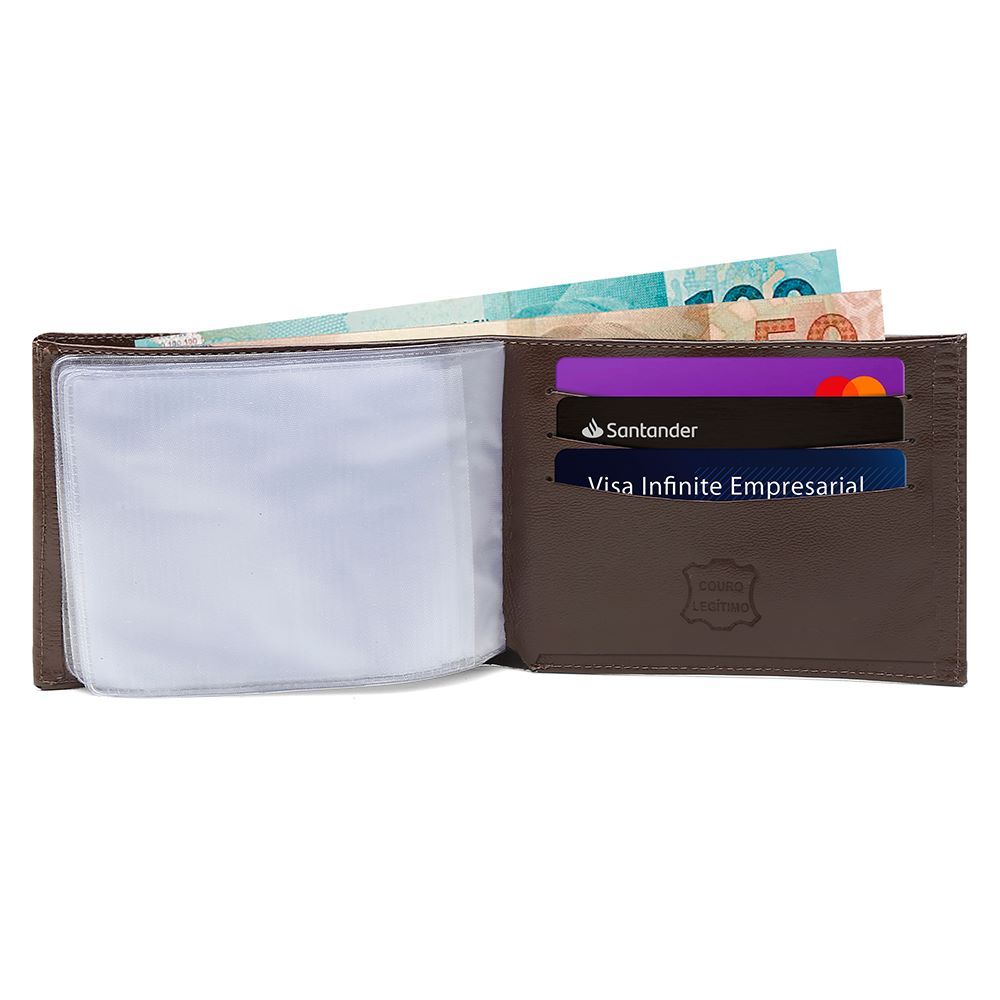 carteira masculina social couro legitimo dia dos pais - Zarut