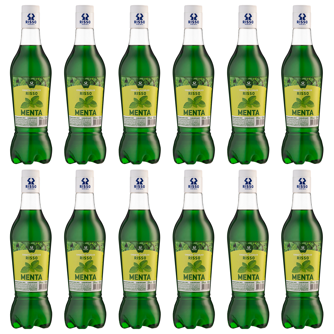 Menta Risso - Coquetel alcoólico 900ml X 12 - Bebidas Risso