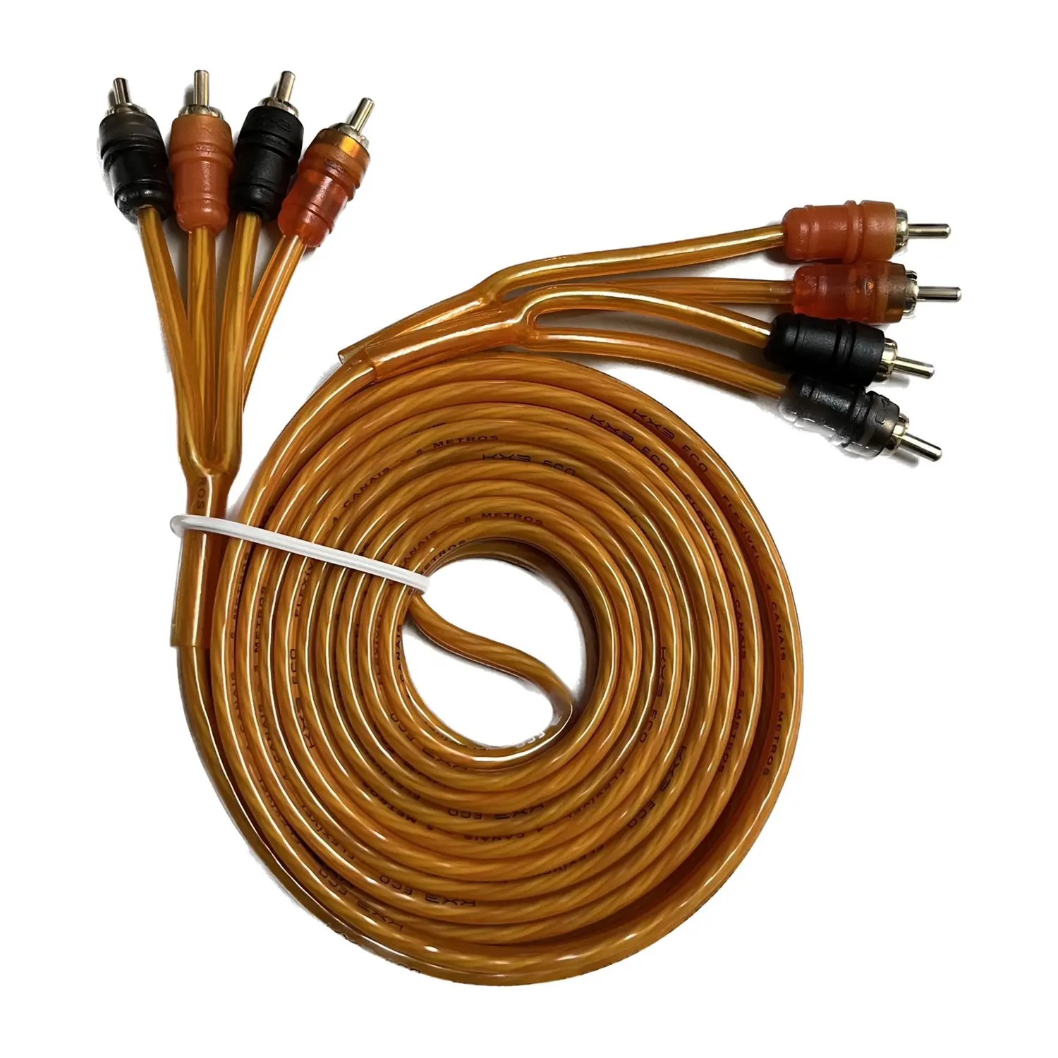 Cabo Rca Flexível 4 Canais De 5 Metros Kx3 - ARISTENE SOM AUTOMOTIVO