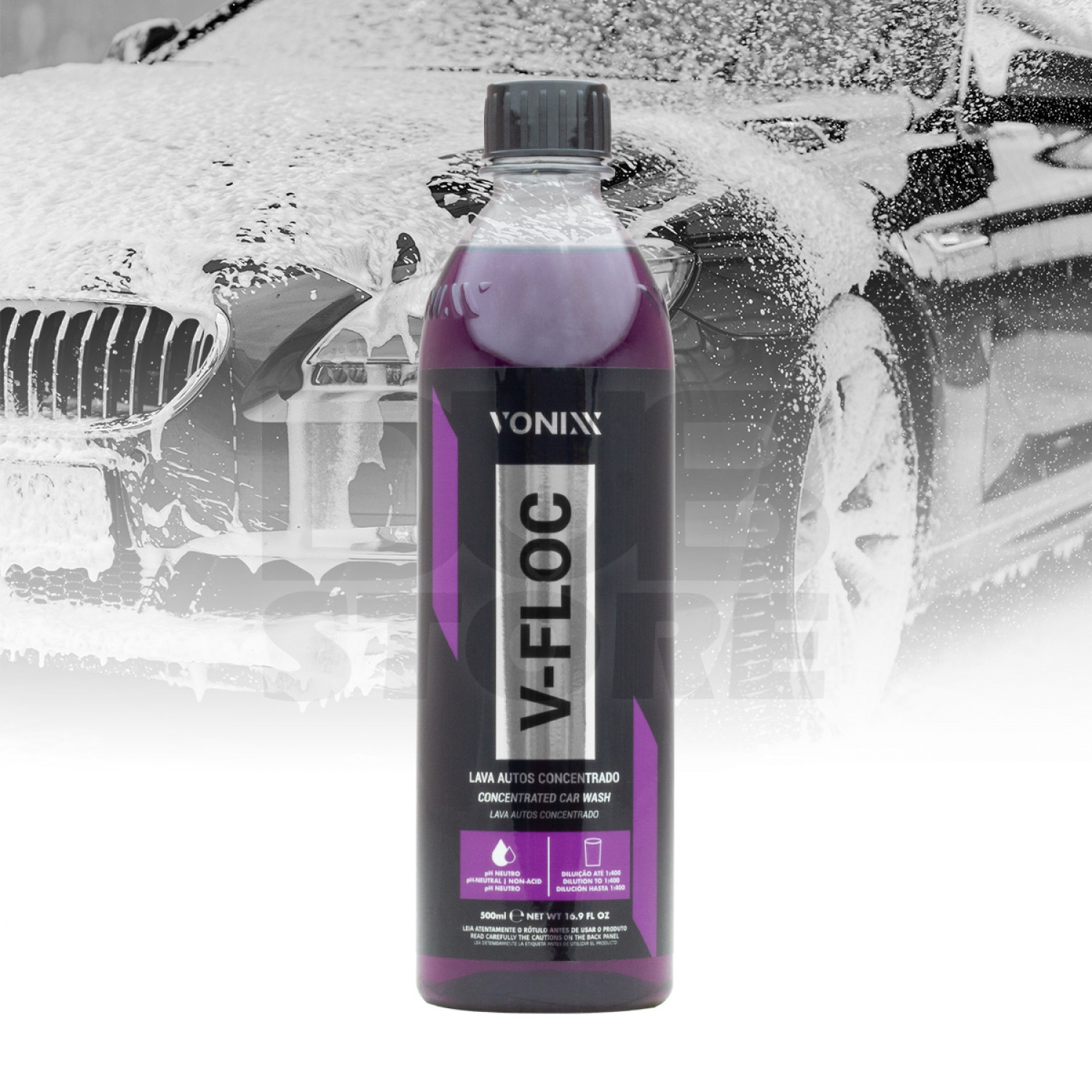 V-Floc Shampoo Lava Auto Concentrado Neutro 500ML - Vonixx - UP CARSHOP