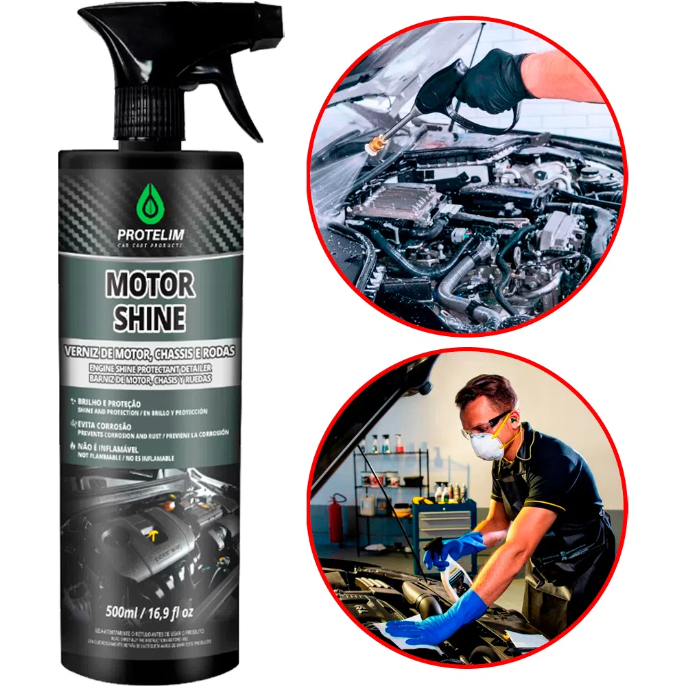Motor Shine Verniz de Motor Caixa de Roda 500ML - Protelim - UP CARSHOP
