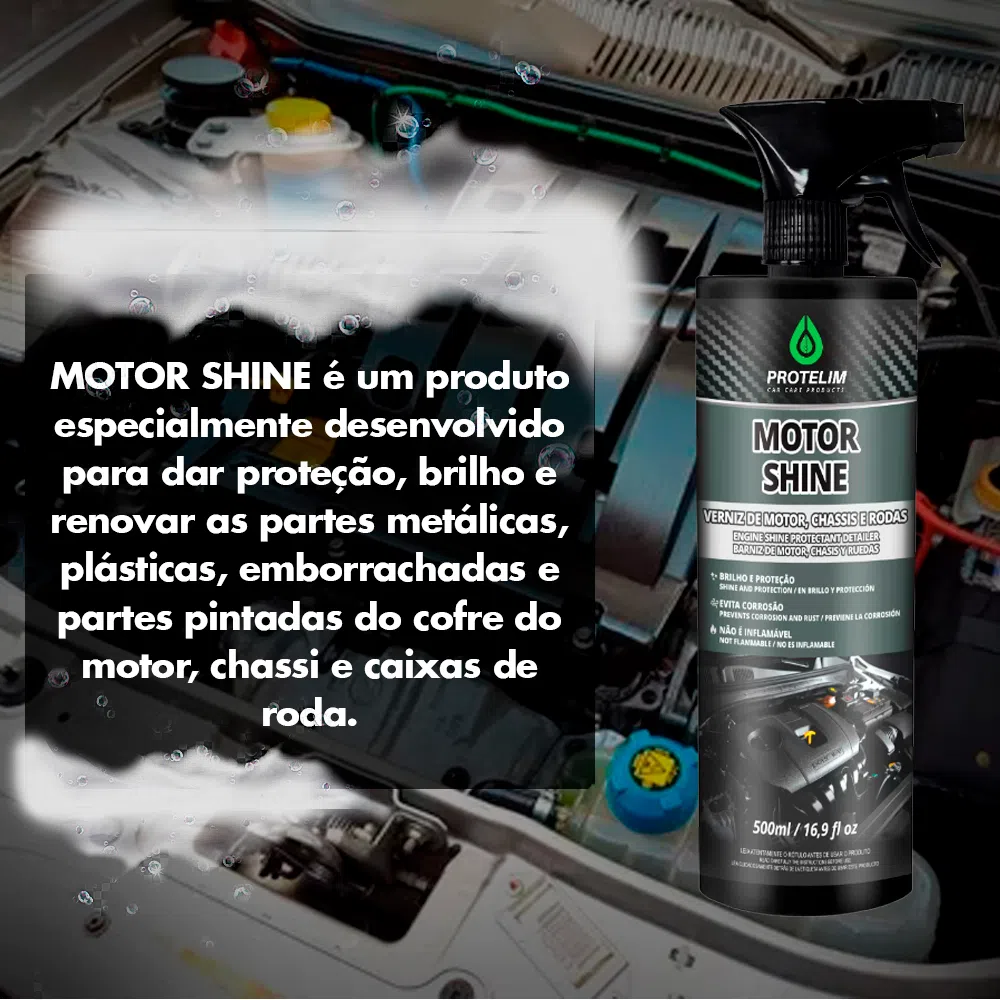 Motor Shine Verniz de Motor Caixa de Roda 500ML - Protelim - UP CARSHOP