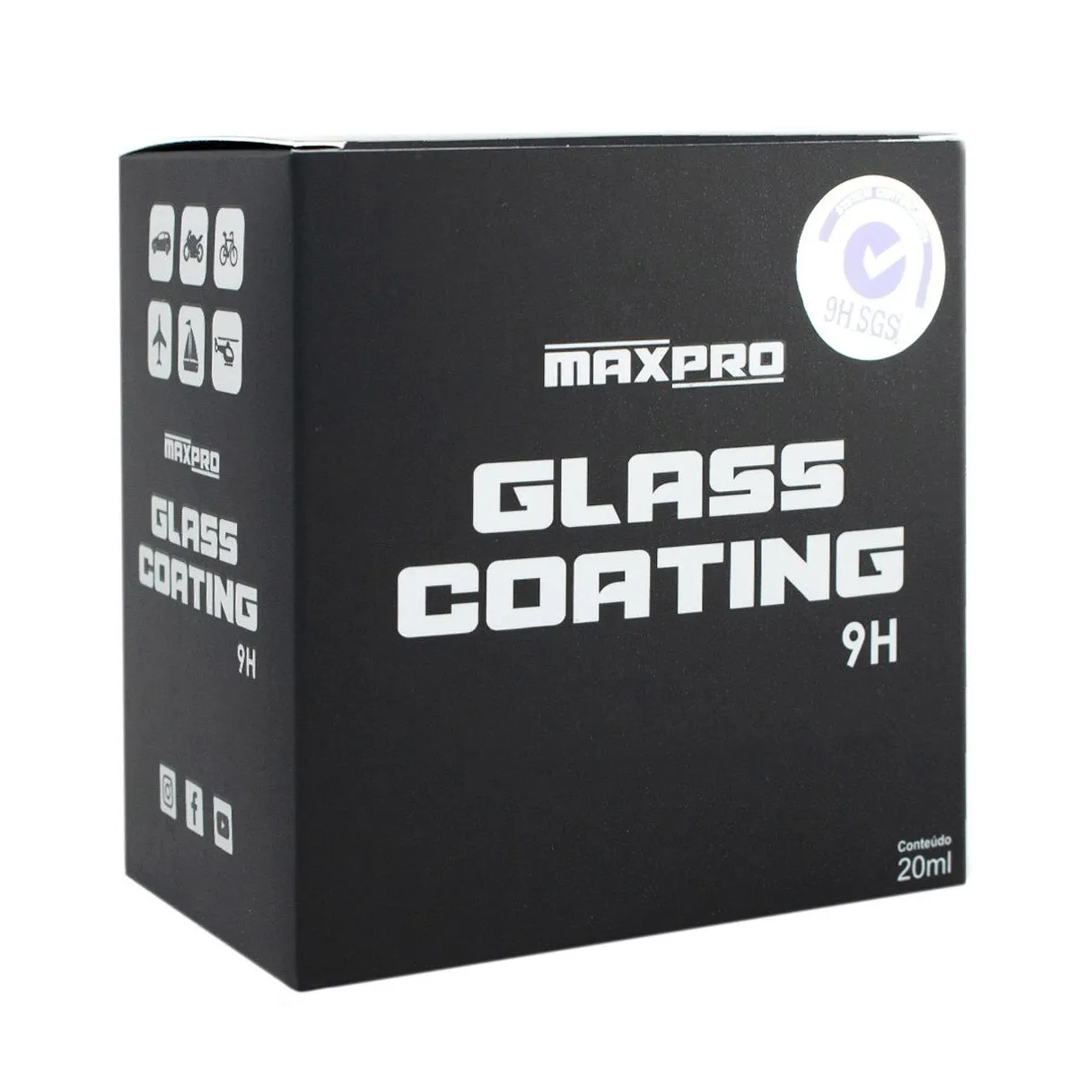 Glass Coating 9H Vitrificador Alta Performance 20ML - MaxPro - UP CARSHOP