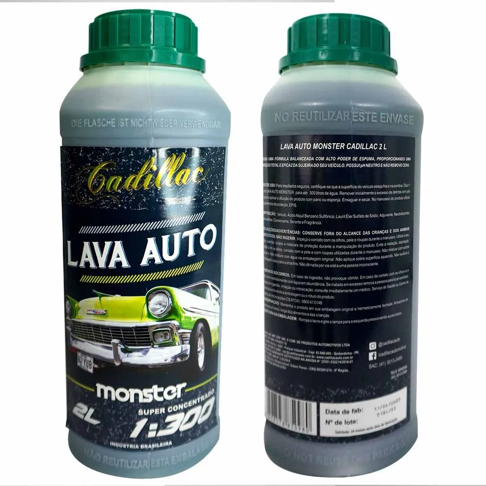 Lava Auto Monster Concentrado Neutro 2L - Cadillac - UP CARSHOP