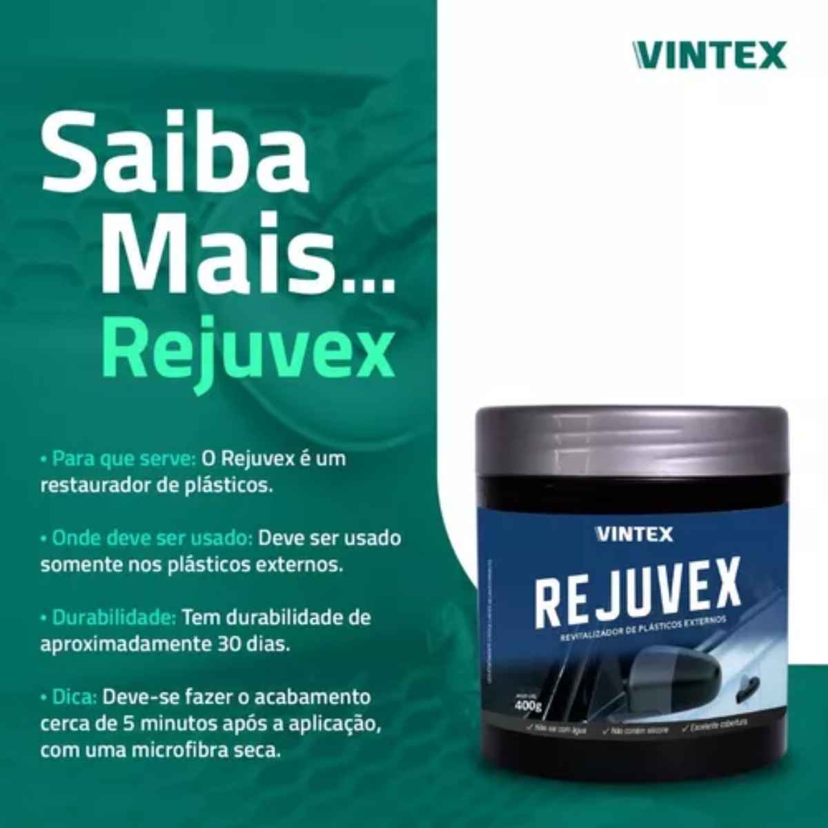 Rejuvex Revitalizador Restaurador de Plásticos + Aplicador Espuma - UP ...