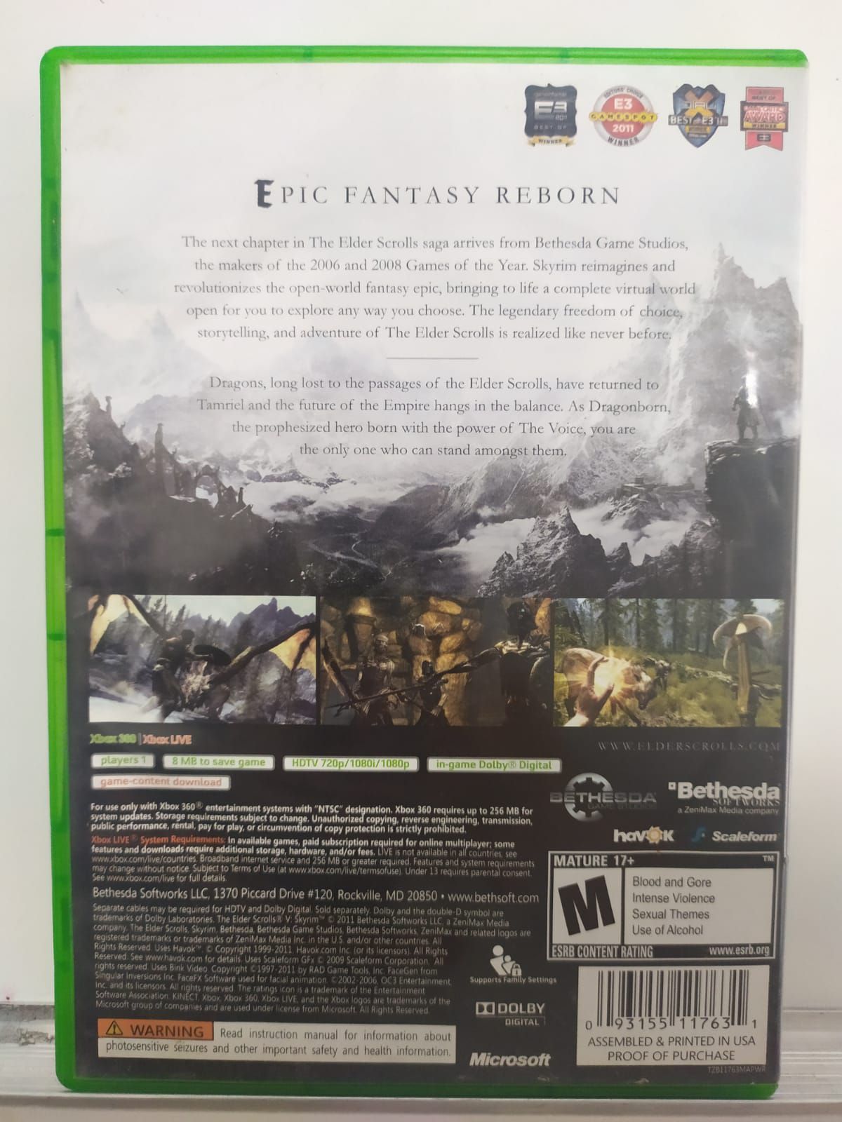 The Elder Scrolls 5 Skyrim Mídia Física Xbox 360 (USADO) - www ...