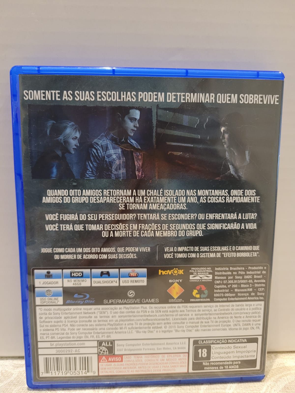 Until Dawn Mídia Física PS4 (USADO) - www.maicongames.com.br