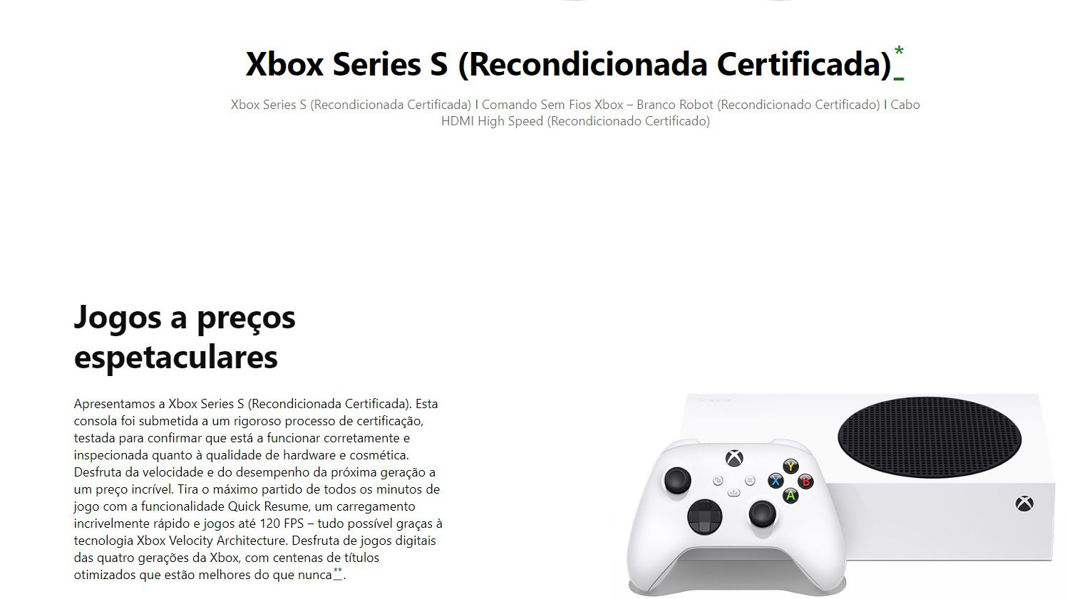 Xbox Series S 512gb Recondicionado - Xbox Series S Recon - www.maicongames.com.br