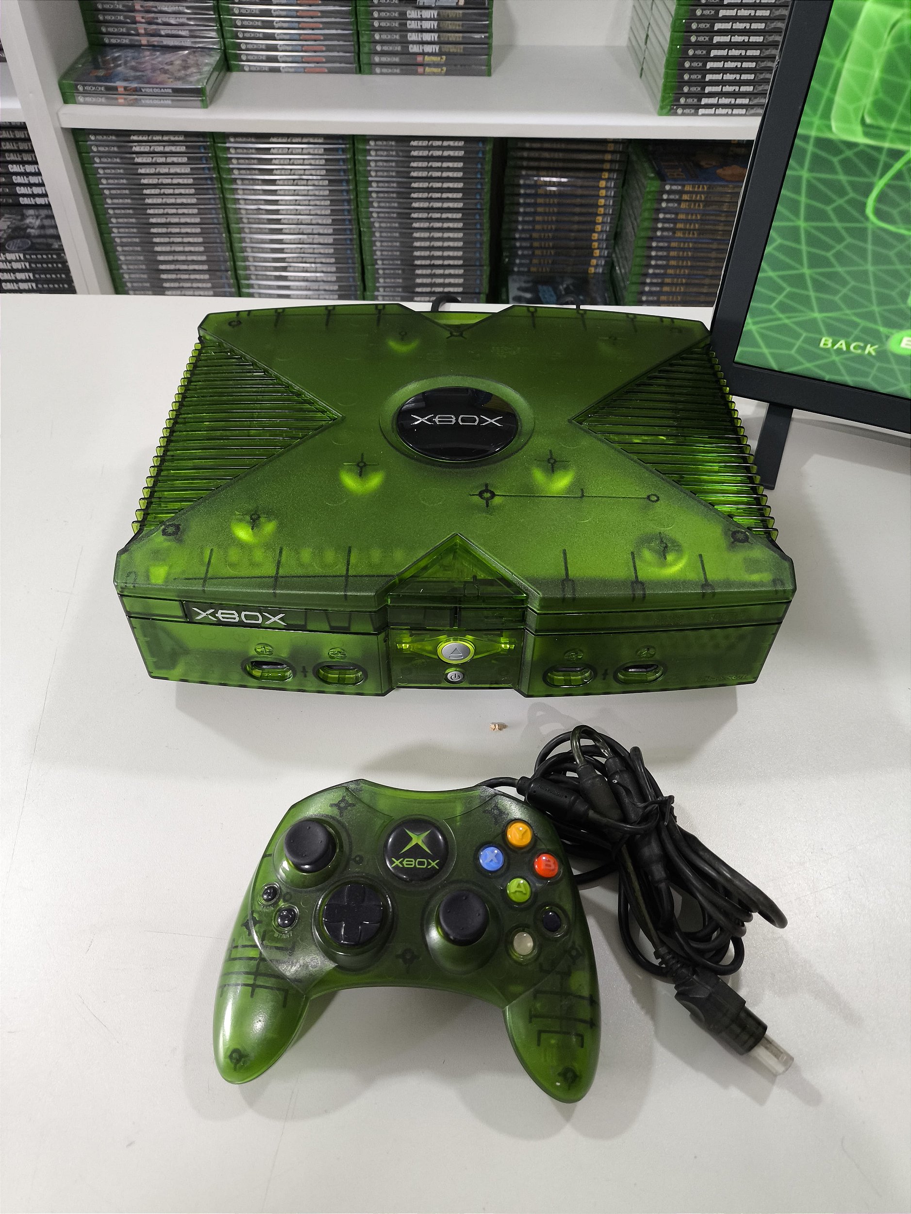 Console Microsoft Xbox Clássico Debug kit Translucent Green Europeu - www.maicongames.com.br