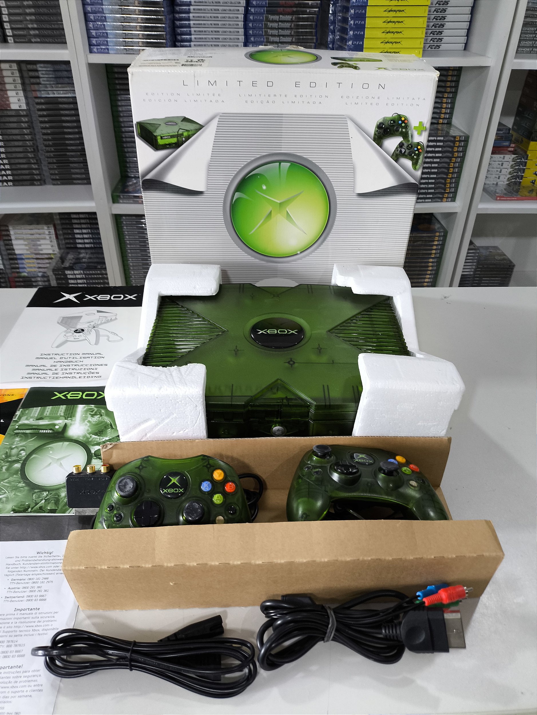 Console Microsoft Xbox Clássico Translucent Green Limited Edition ...