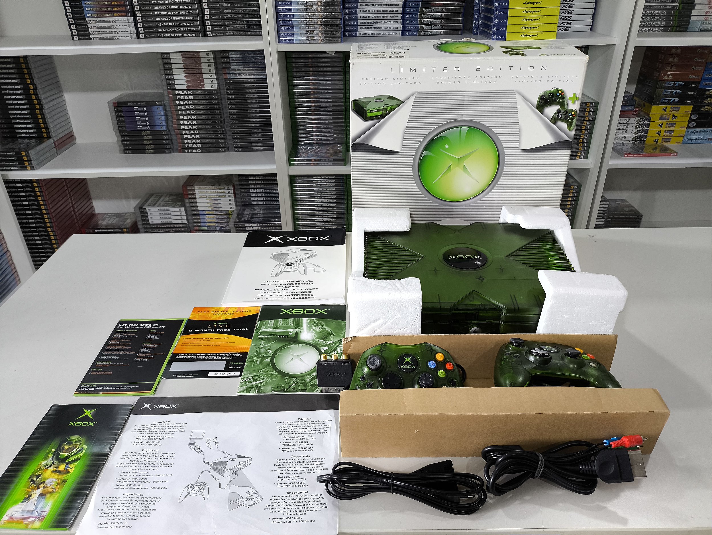 Console Microsoft Xbox Clássico Translucent Green Limited Edition ...
