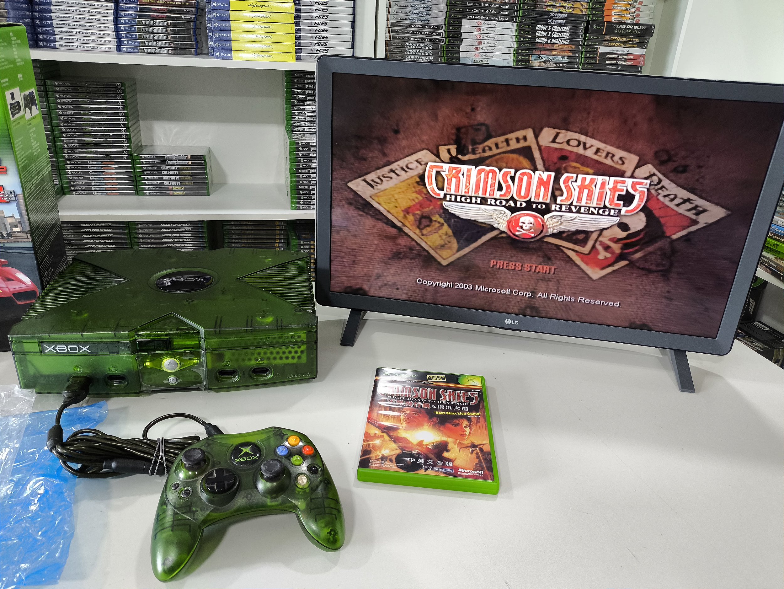 Console Microsoft Xbox Clássico Translucent Green Bundle Limited ...