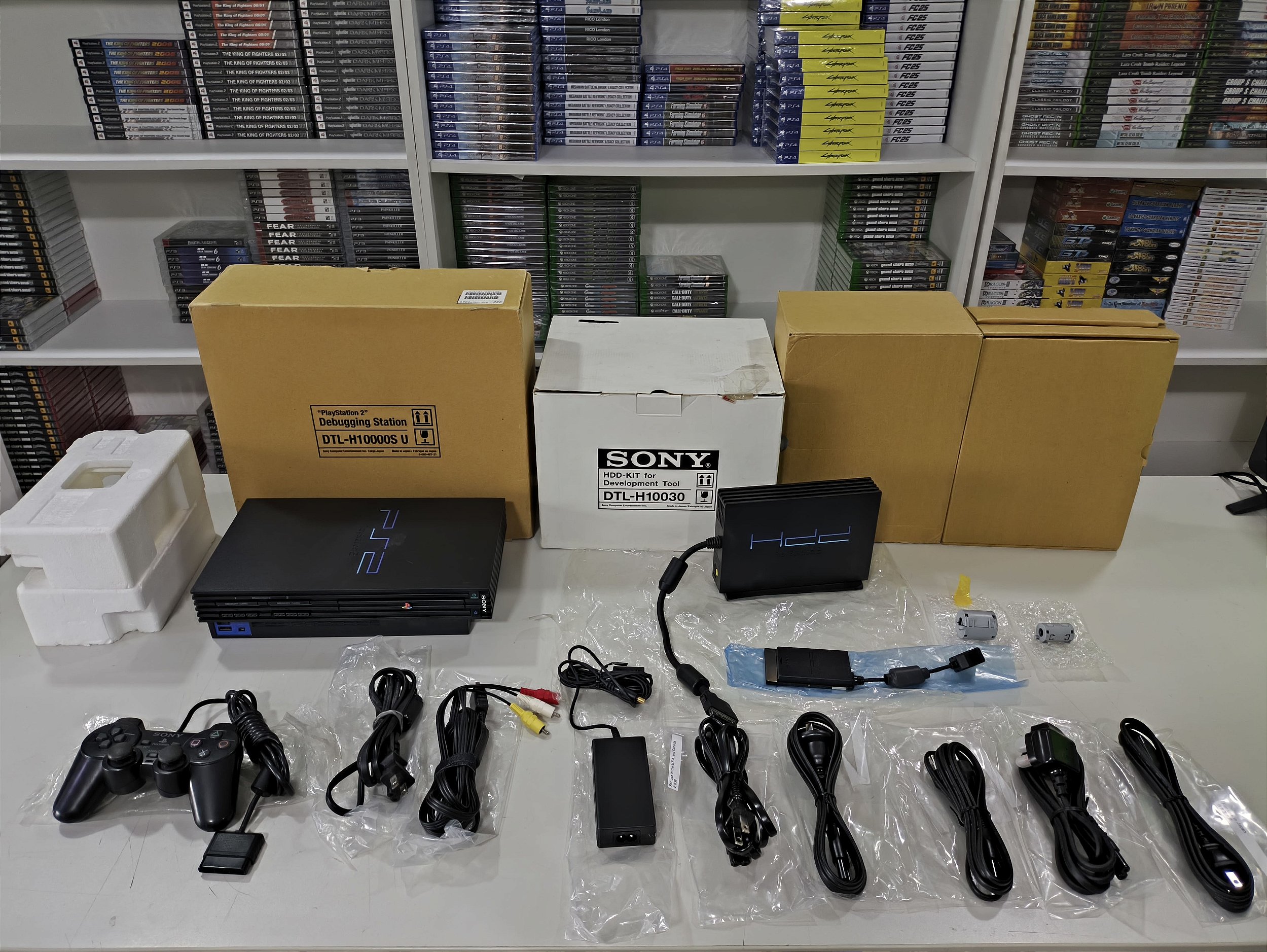 Console Sony Playstation 2 Fat Debugging Station DTL-H10000S Japonês + HDD Kit Development CIB ...