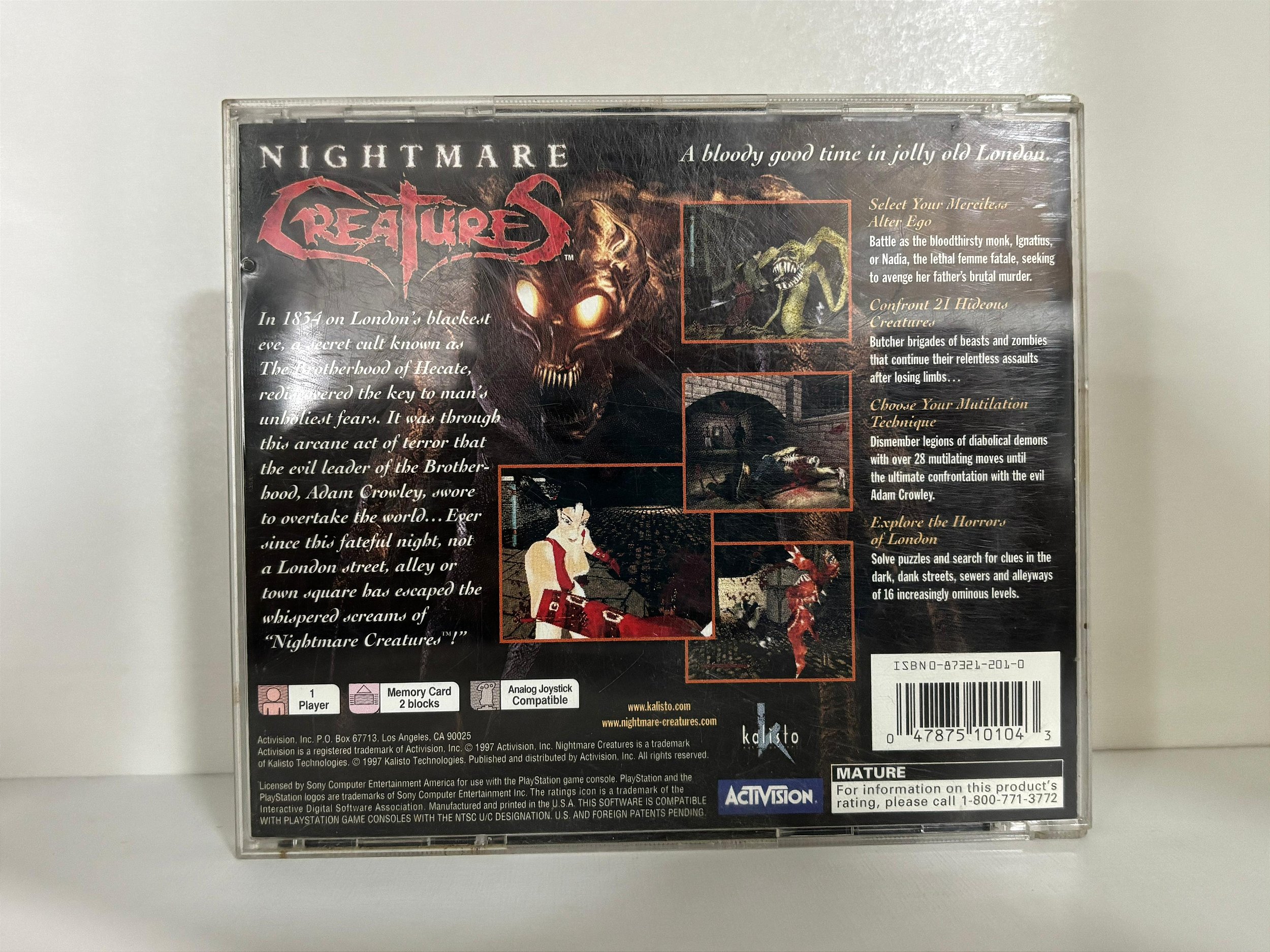 Nightmare Creatures PS1 Original Americano (Usado) - www.maicongames.com.br