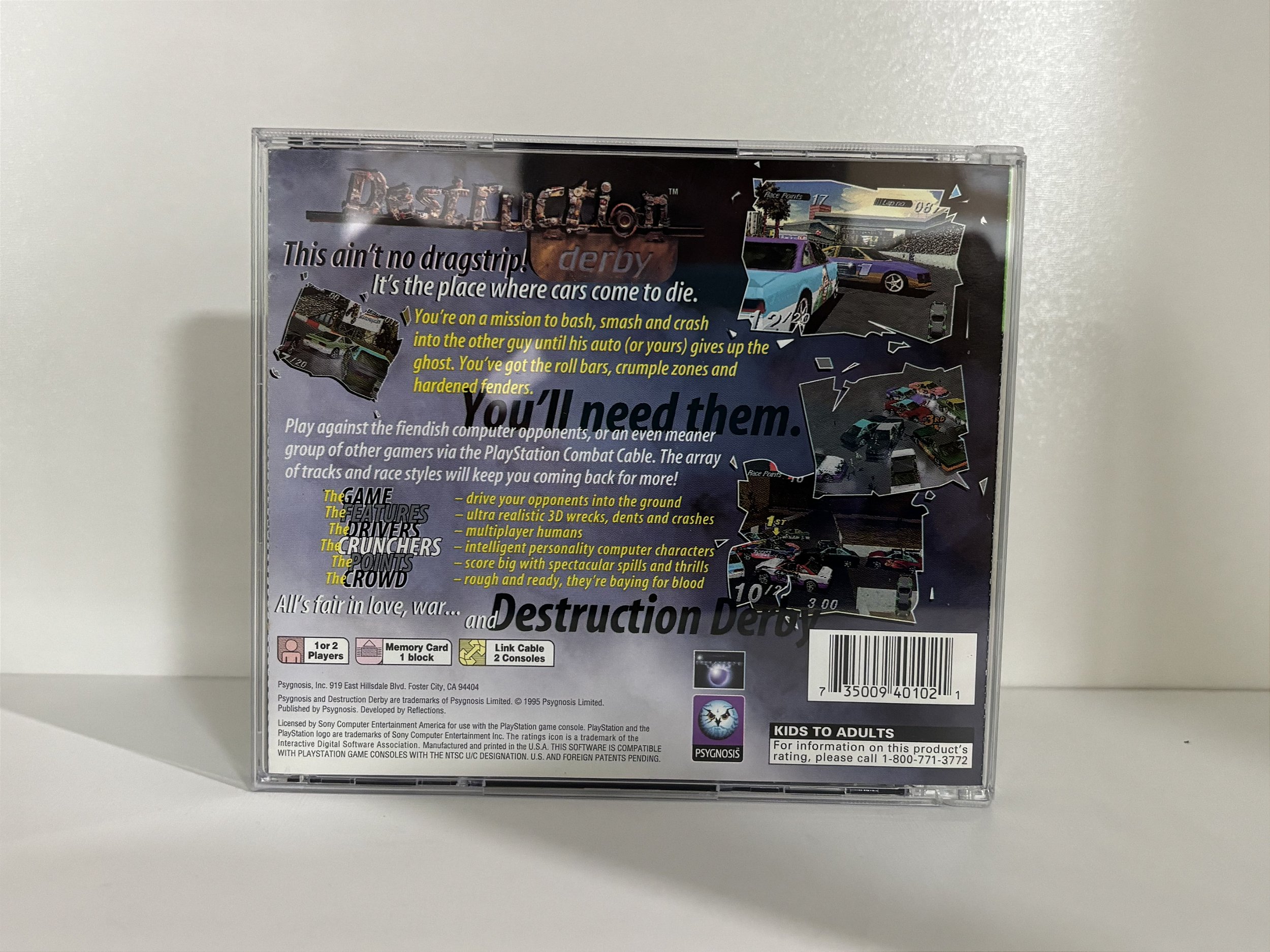 Destruction Derby PS1 Original Americano (Usado) - www.maicongames.com.br