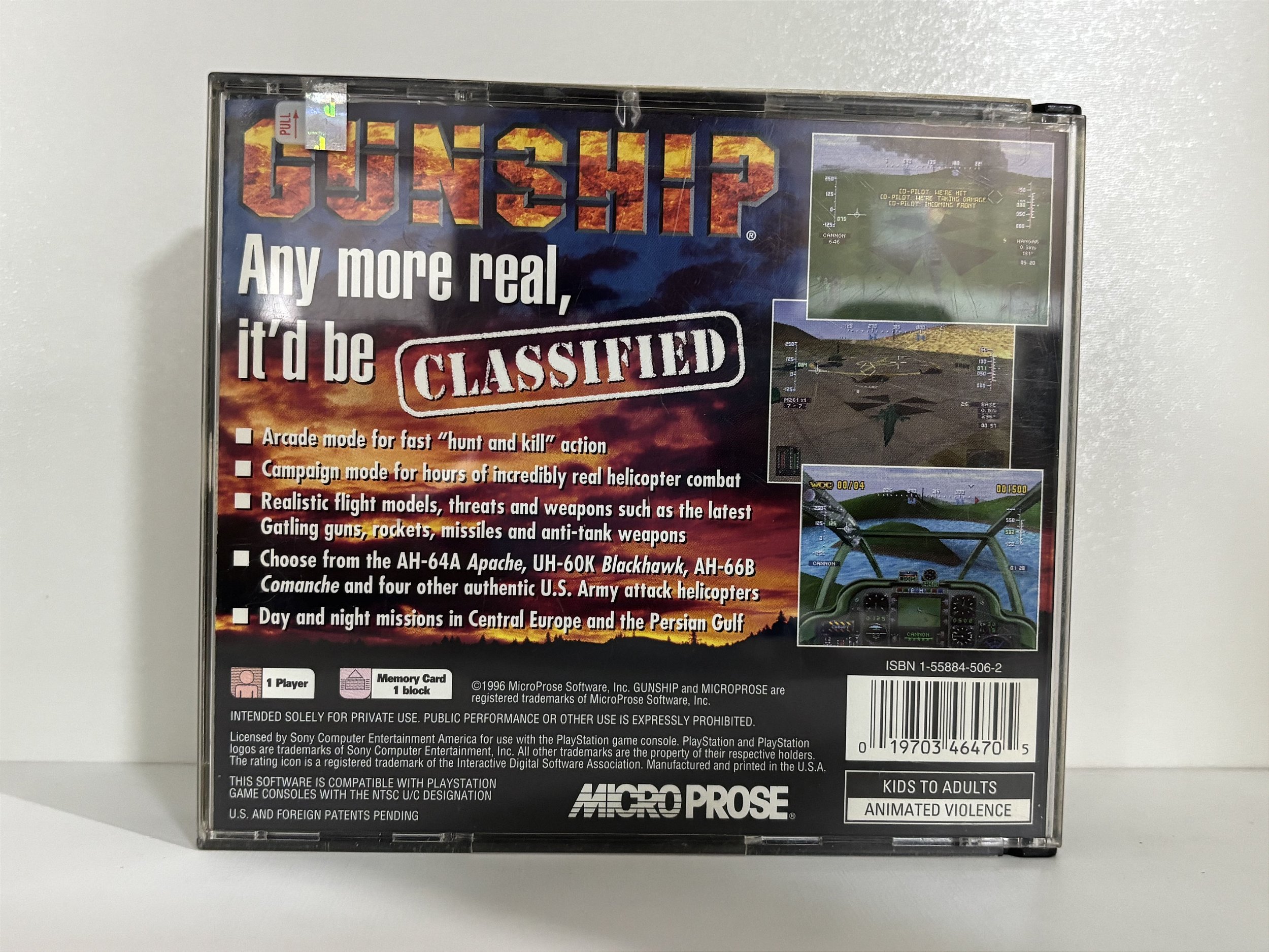 Gunship PS1 Original Americano (Usado) - www.maicongames.com.br