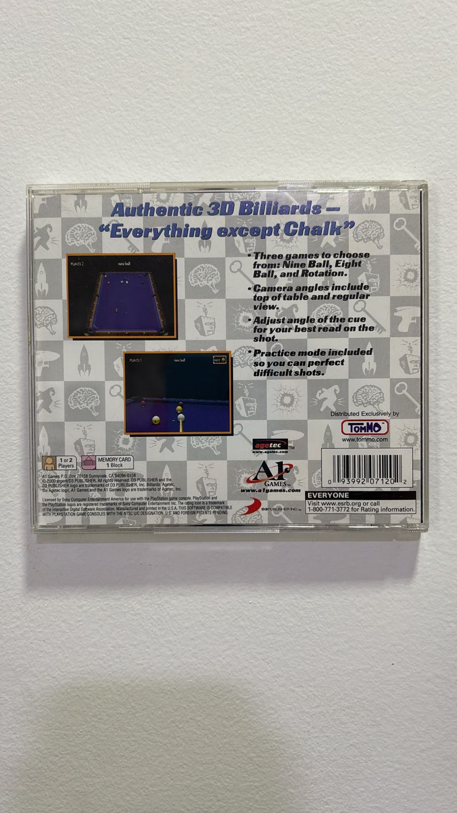 Billiards PS1 Original Americano (Usado) - www.maicongames.com.br